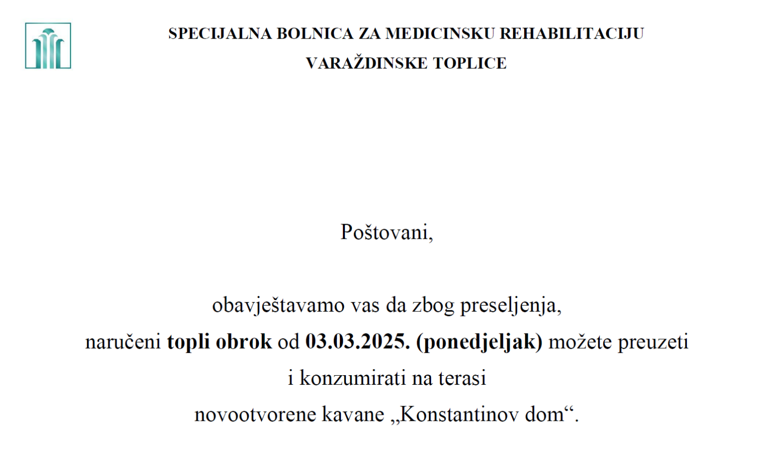 Topli obrok – Konstatinov dom | Specijalna bolnica za medicinsku ...